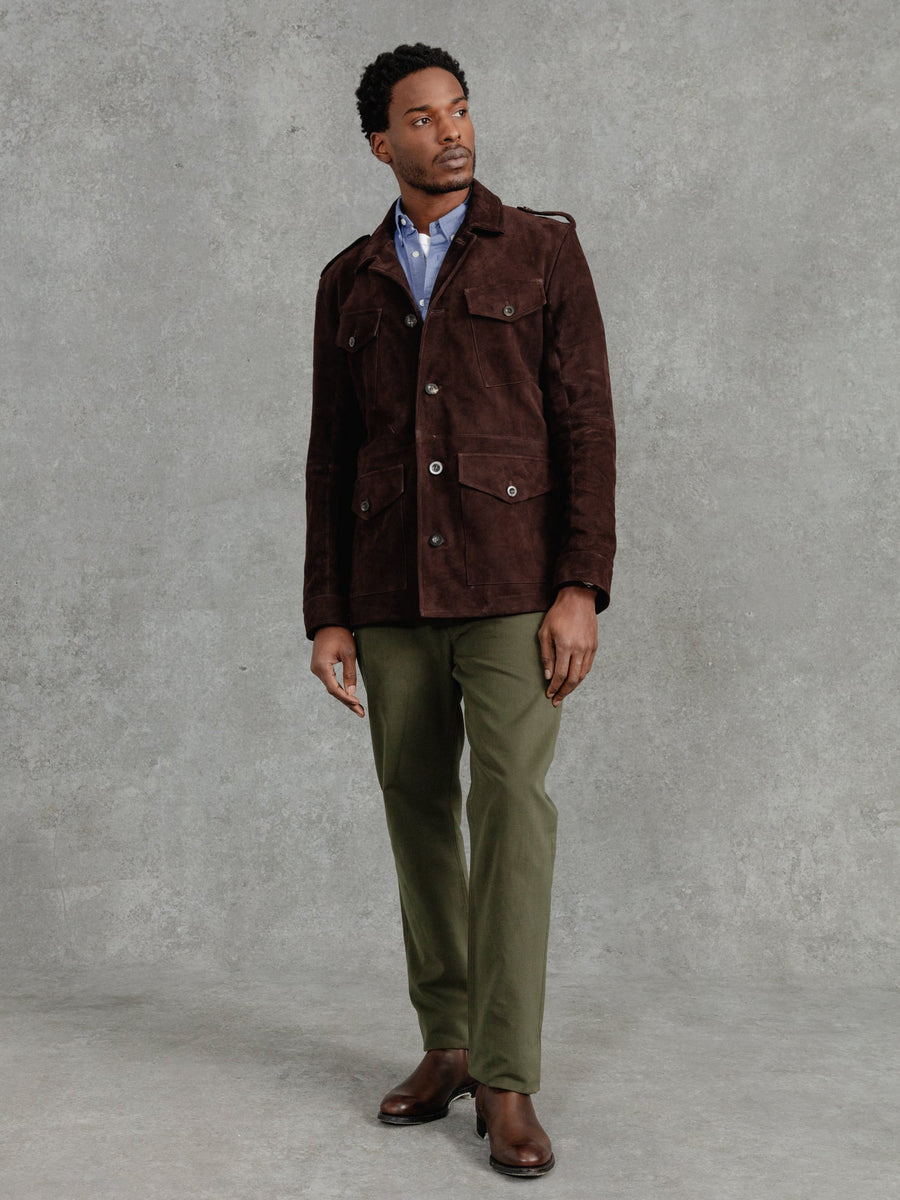 The Suede Revere Jacket - Bark – PrivateWhite V.C.