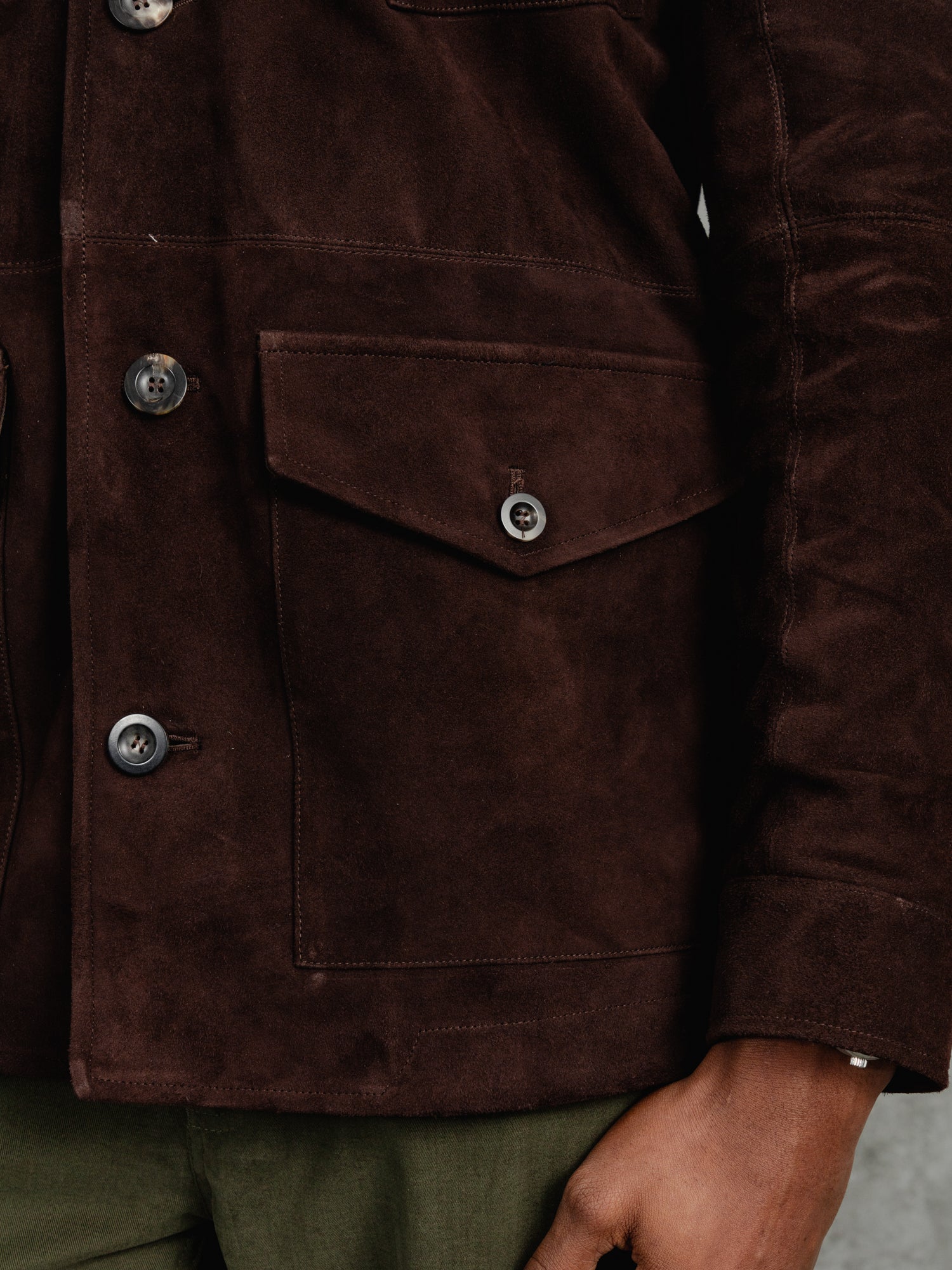 The Suede Revere Jacket - Bark – PrivateWhite V.C.