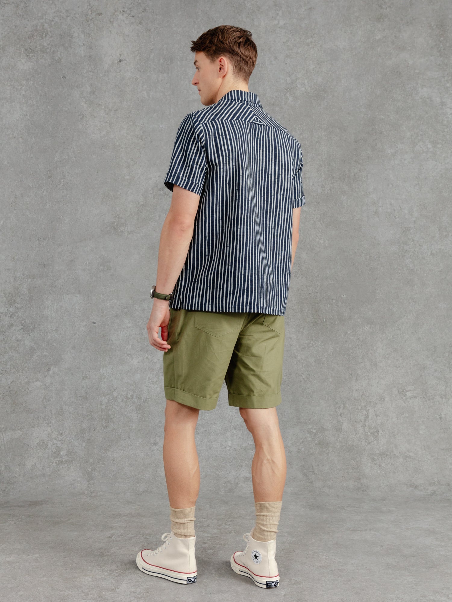 The Stripe Aldery Overshirt - Ink & Cobble Grey – PrivateWhite V.C.