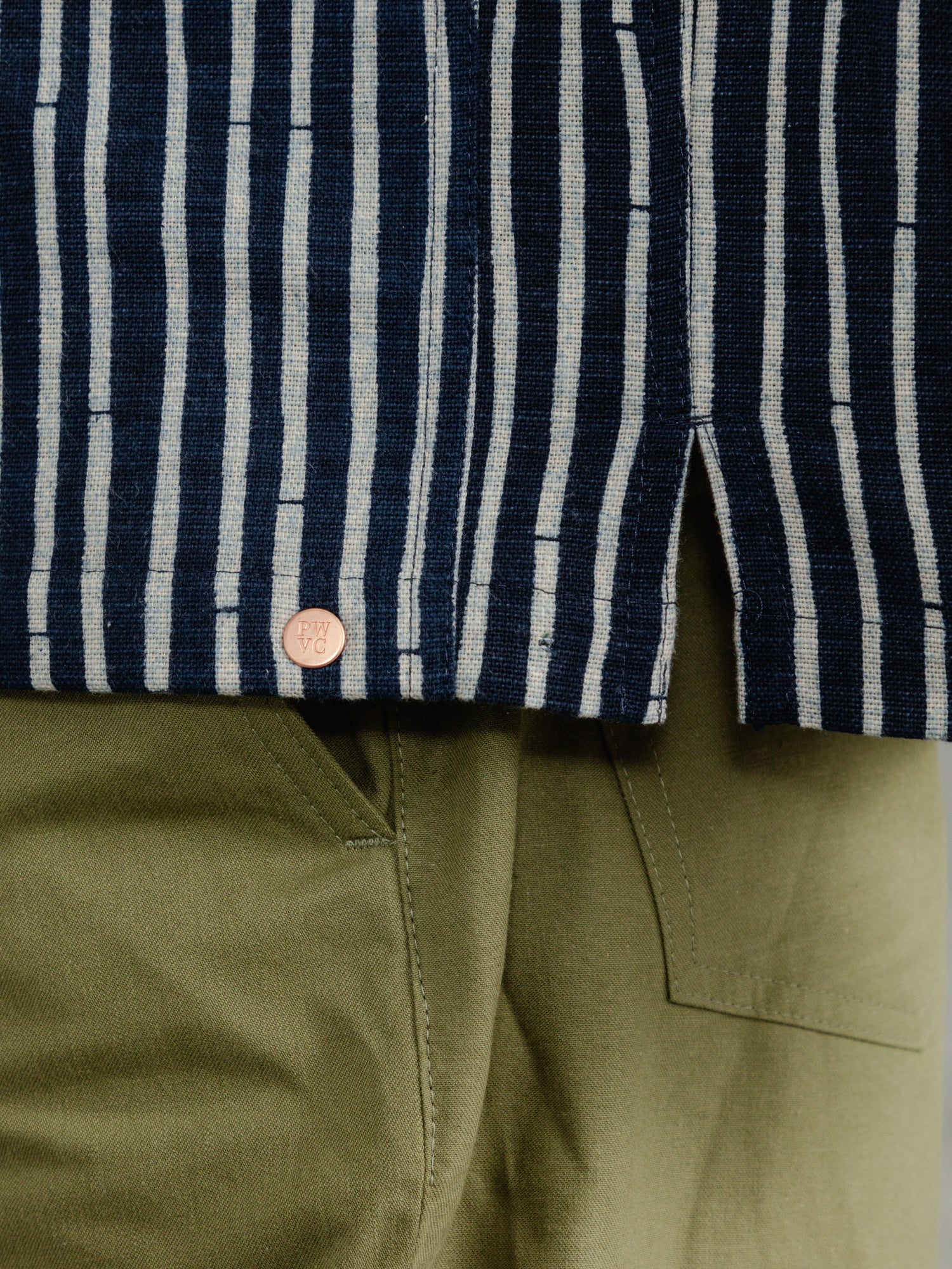 The Stripe Aldery Overshirt - Ink & Cobble Grey – PrivateWhite V.C.